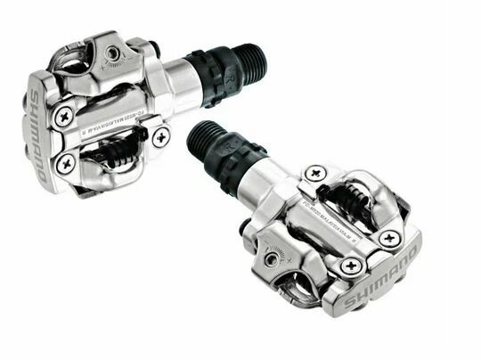 Педали Shimano, M520, с шипами, сереб.