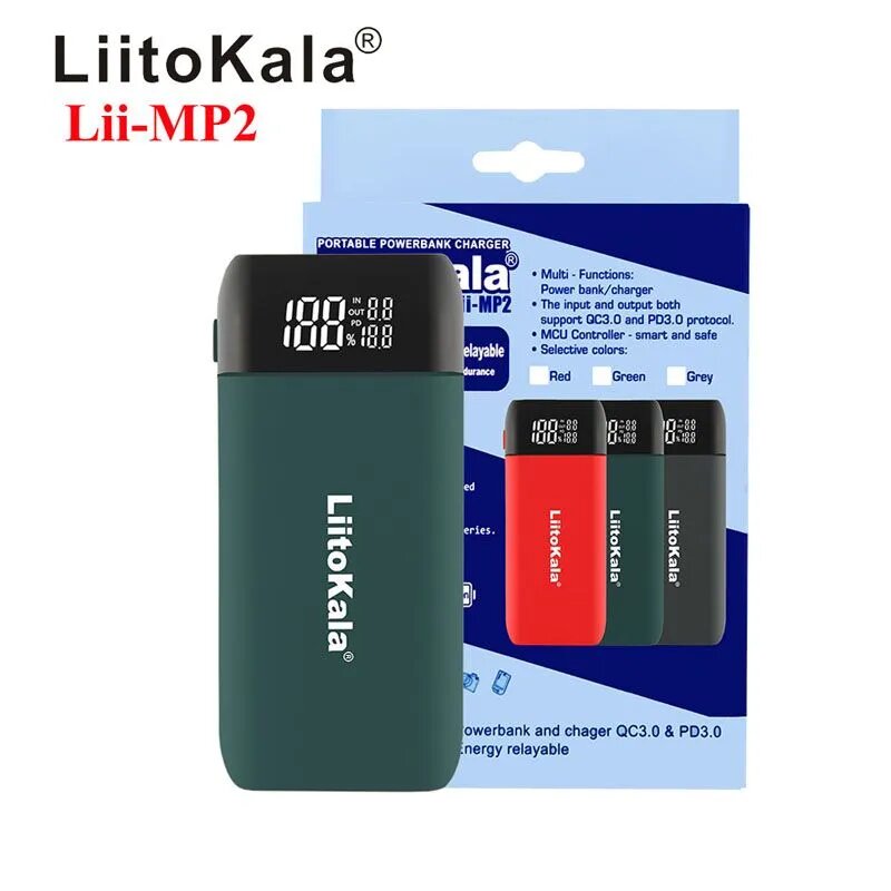 Зарядное устройство LiitoKala 21700, внешний аккумулятор 18650, быстрая зарядка QC3.0