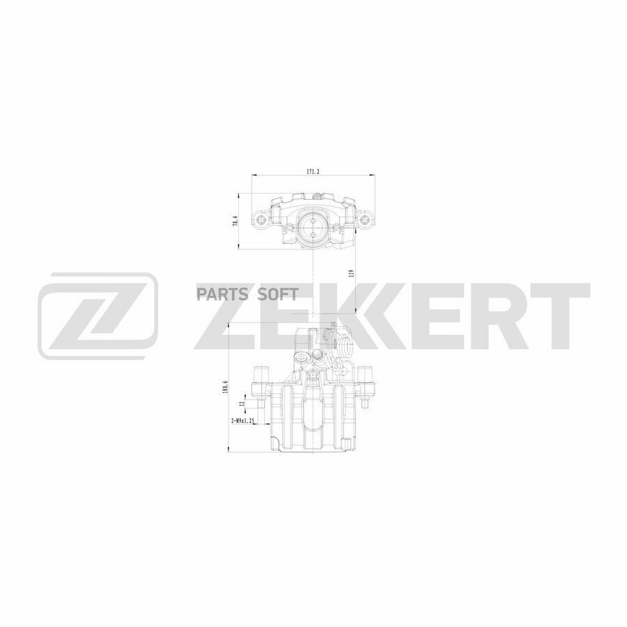 Тормозной суппорт задний правый Renault Laguna II 01- Espace IV 06- от официального дистрибьютора, ZEKKERT, артикул BS8365