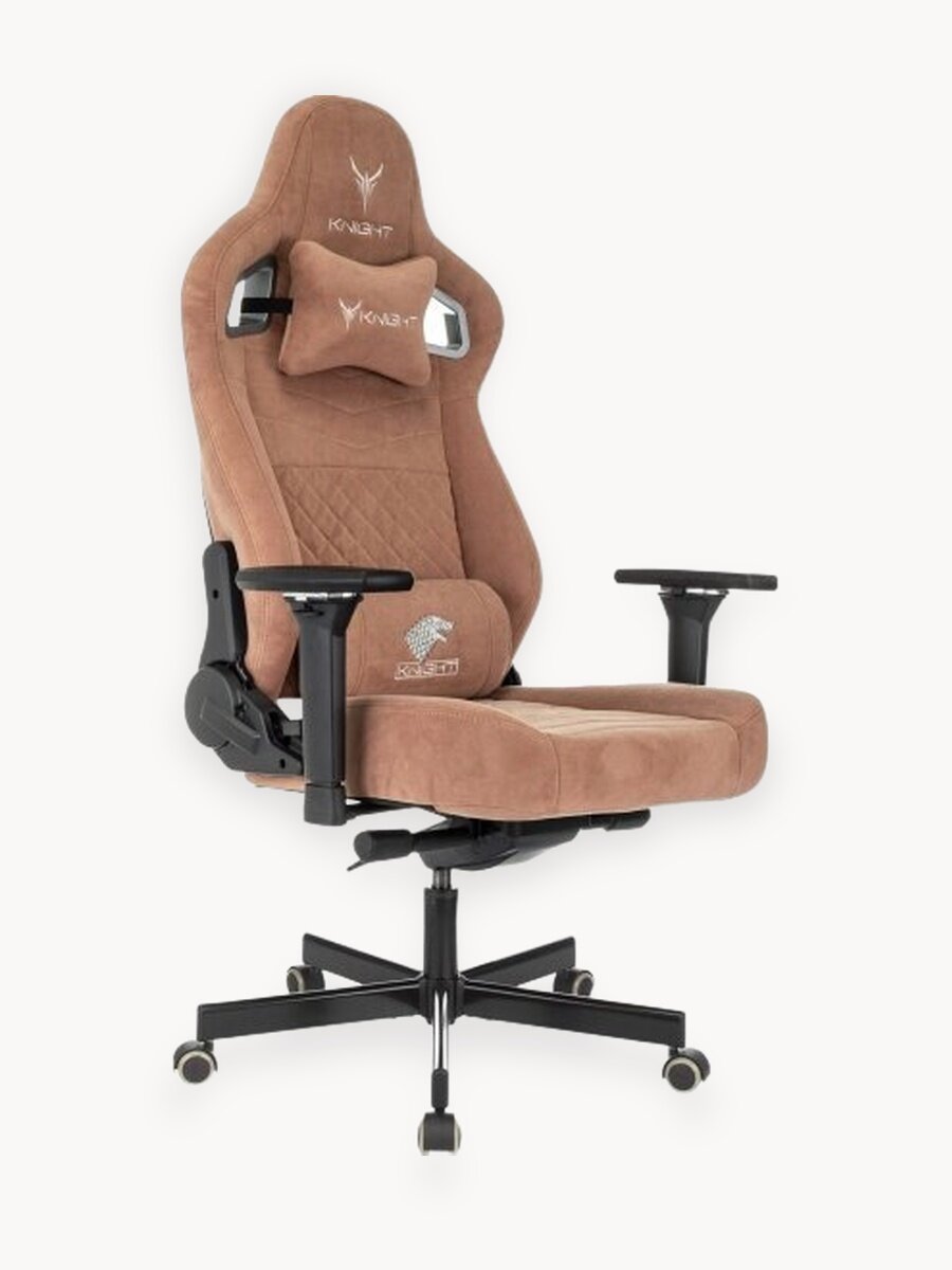 Кресло геймерское Knight Hunter светло-коричневый Alfa 731 крестов. металл