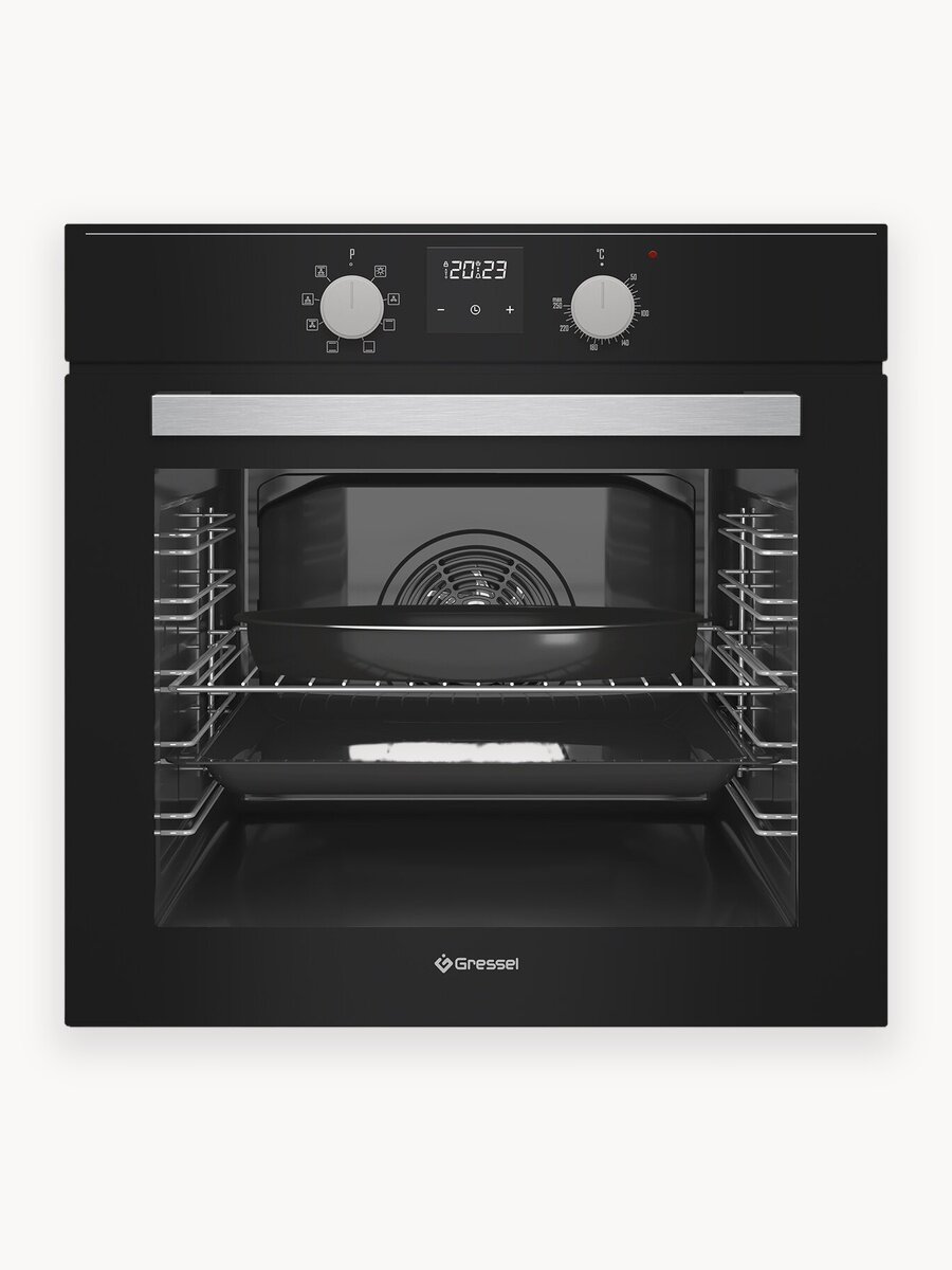 Встраиваемый духовой шкаф Gressel U6EB58100, 60 см, сенсорное управление, гидролизная очистка, 82 л