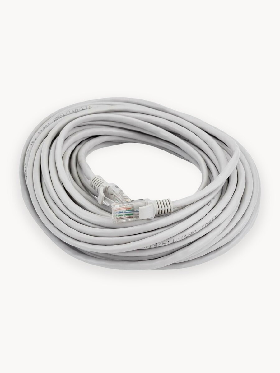 Интернет кабель патч корд 15 метров UTP, категория 5e, серый ЭРА SIMPLE