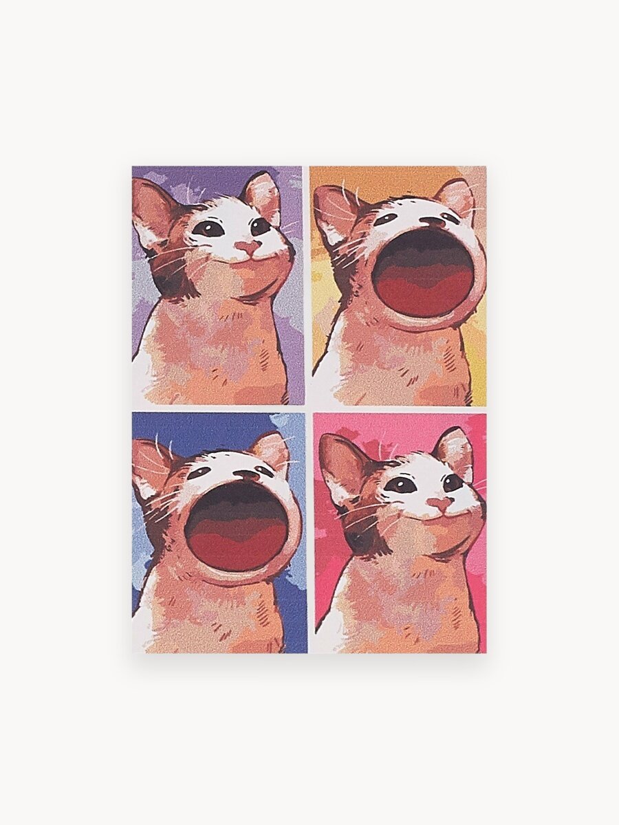 Картина по номерам "Мем с котом", на подрамнике, 30х40 см