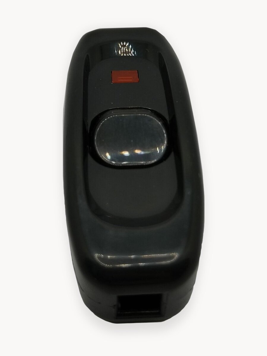 Выключатель(переключатель) для настольной лампы, светильника, света черный одноклавишный с индикацией