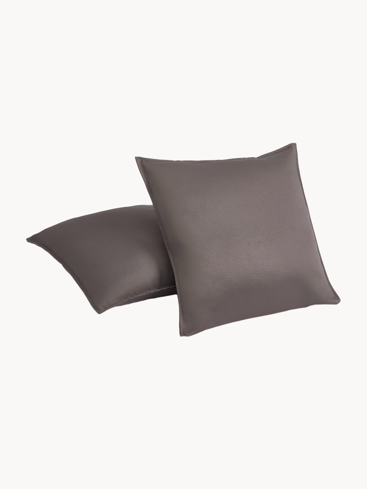 Чехлы для подушек DO HOUSE, наволочки серо-коричневые декоративные однотонные 40х40 см, комплект 2 шт.