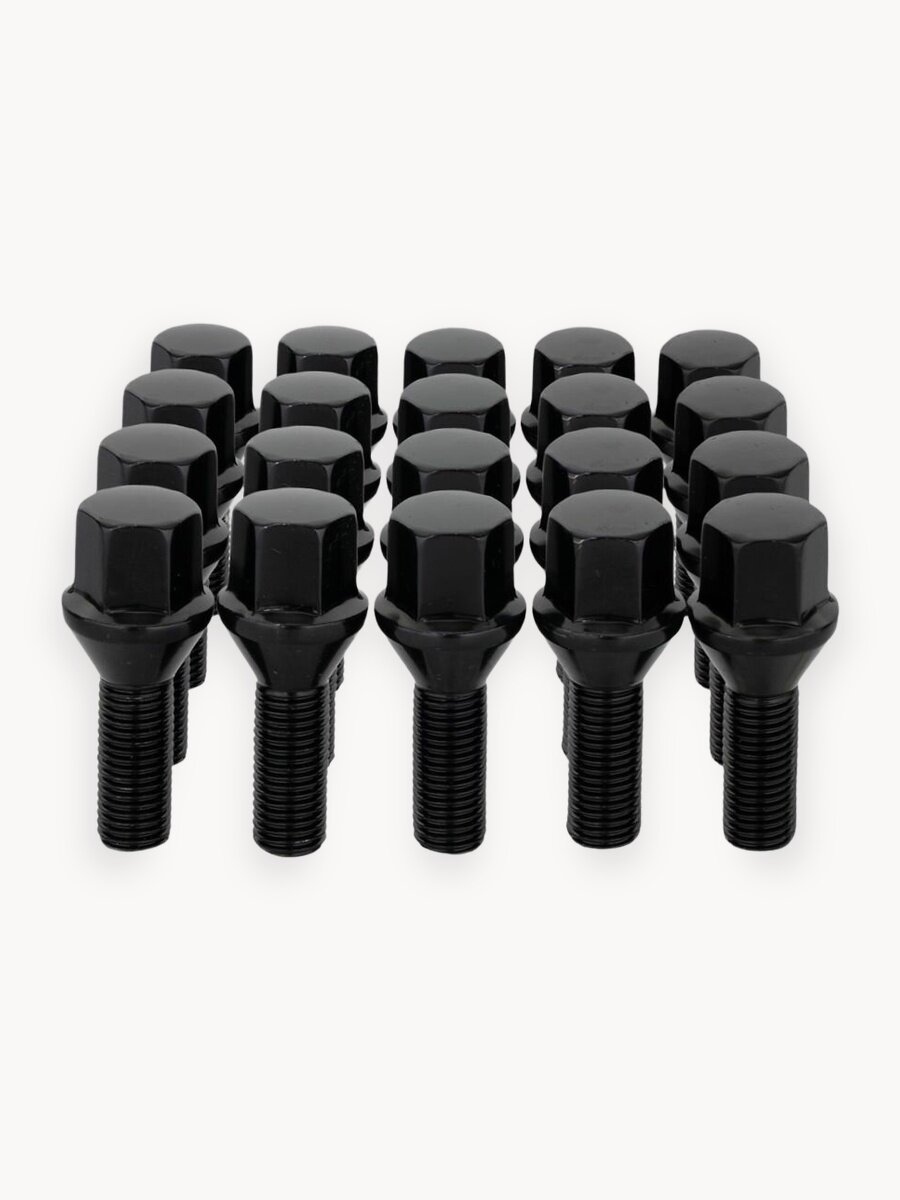 Болты Golden Auto, M12x1,5х28, высокопрочная сталь, черные, 20шт