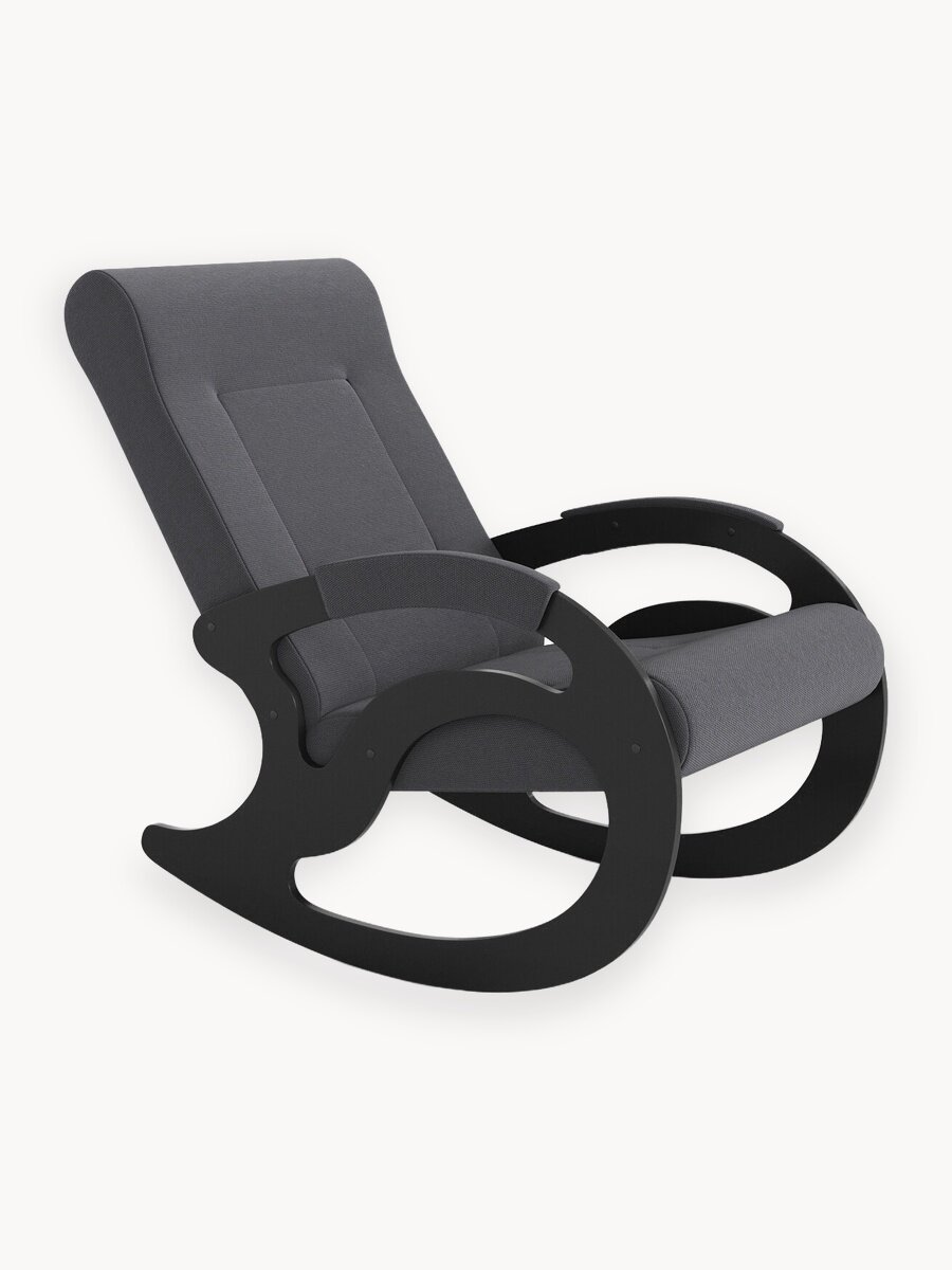 Кресло-качалка мягкое для отдыха дома в гостиную (Вилла, Серый)