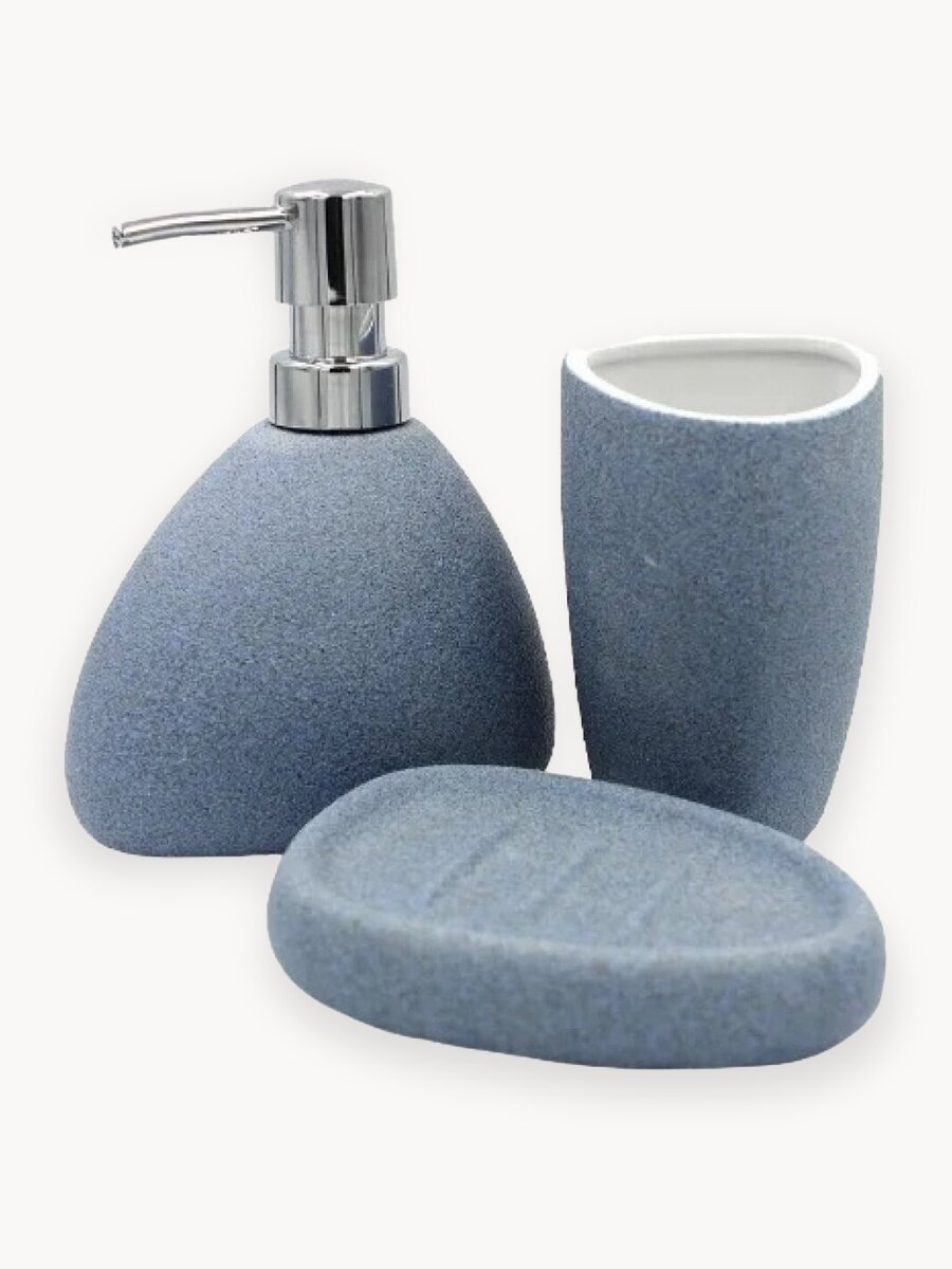 Набор для ванной комнаты аксессуары принадлежности комплект BATH PLUS AZZURRO керамика