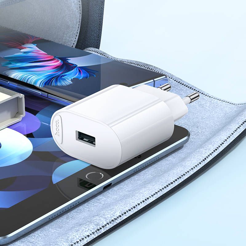 Сетевое зарядное устройство USB HOCO C109A (10.5W) Fighter (EU) (белый) СЗУ, Зарядник, Блок питания