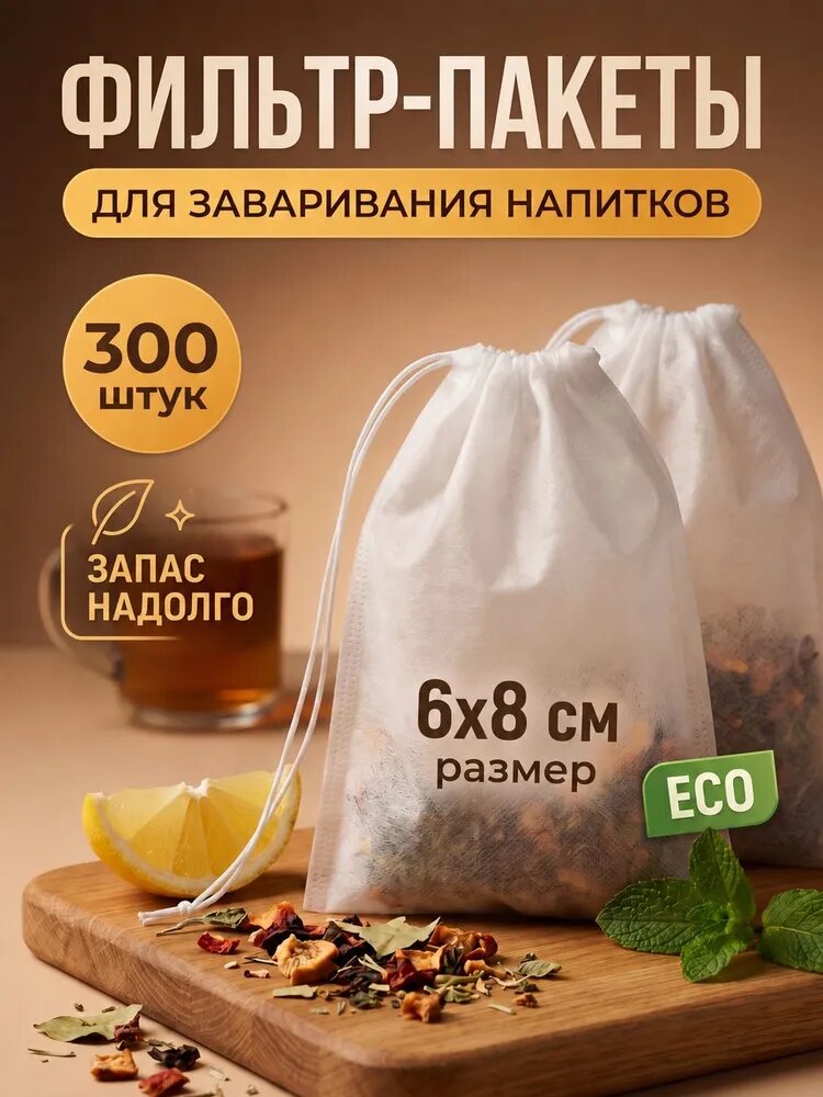 Фильтр для заваривания чая 6х8 см 300 штук