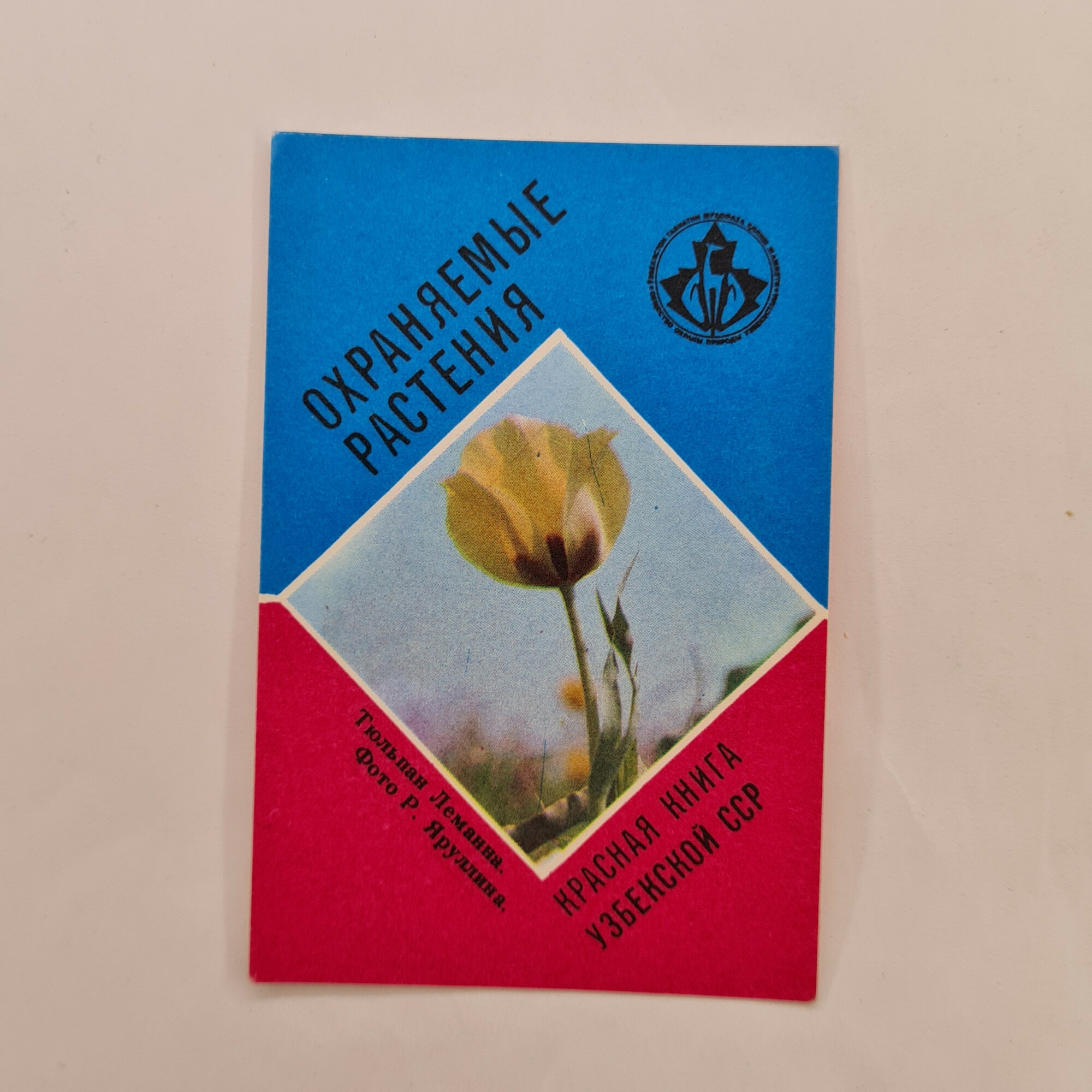 Карманный календарик 1988. Охраняемые растения Узбекистана. Календарь винтажный