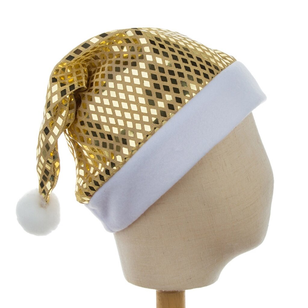 Праздничный костюм, шляпа Санты с белой отделкой, верхний шар и светоотражающая текстура для рождественских вечеринок и семейных фотографий