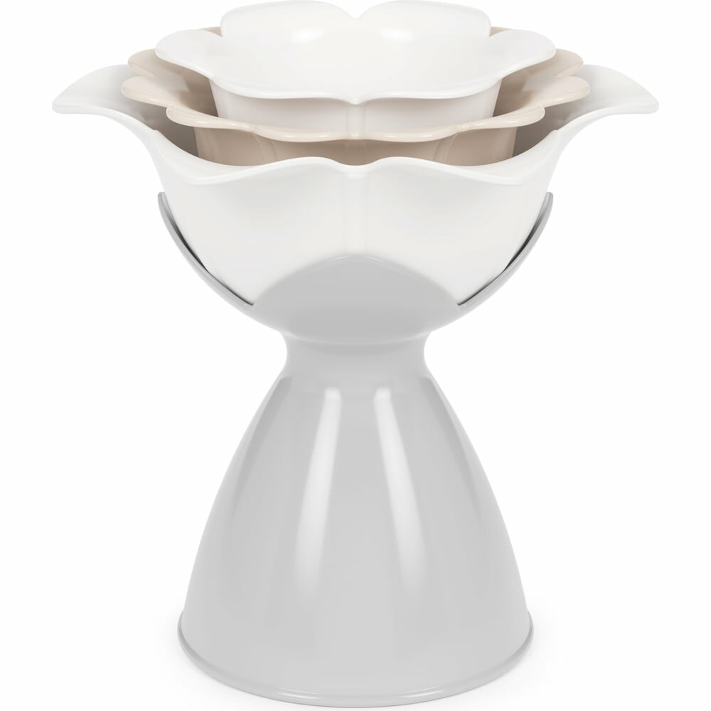 Набор воронок ЗПИ "Альтернатива" Цветы на подставке бело-серый