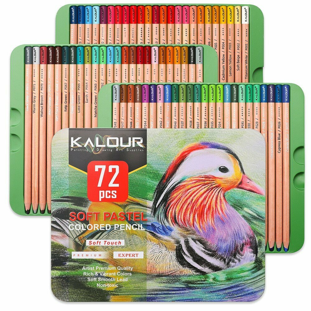Карандаши цветные KALOUR, 50/72 цвета, экспортируются на Amazon, цветные угольные карандаши, не сильно насыщенные