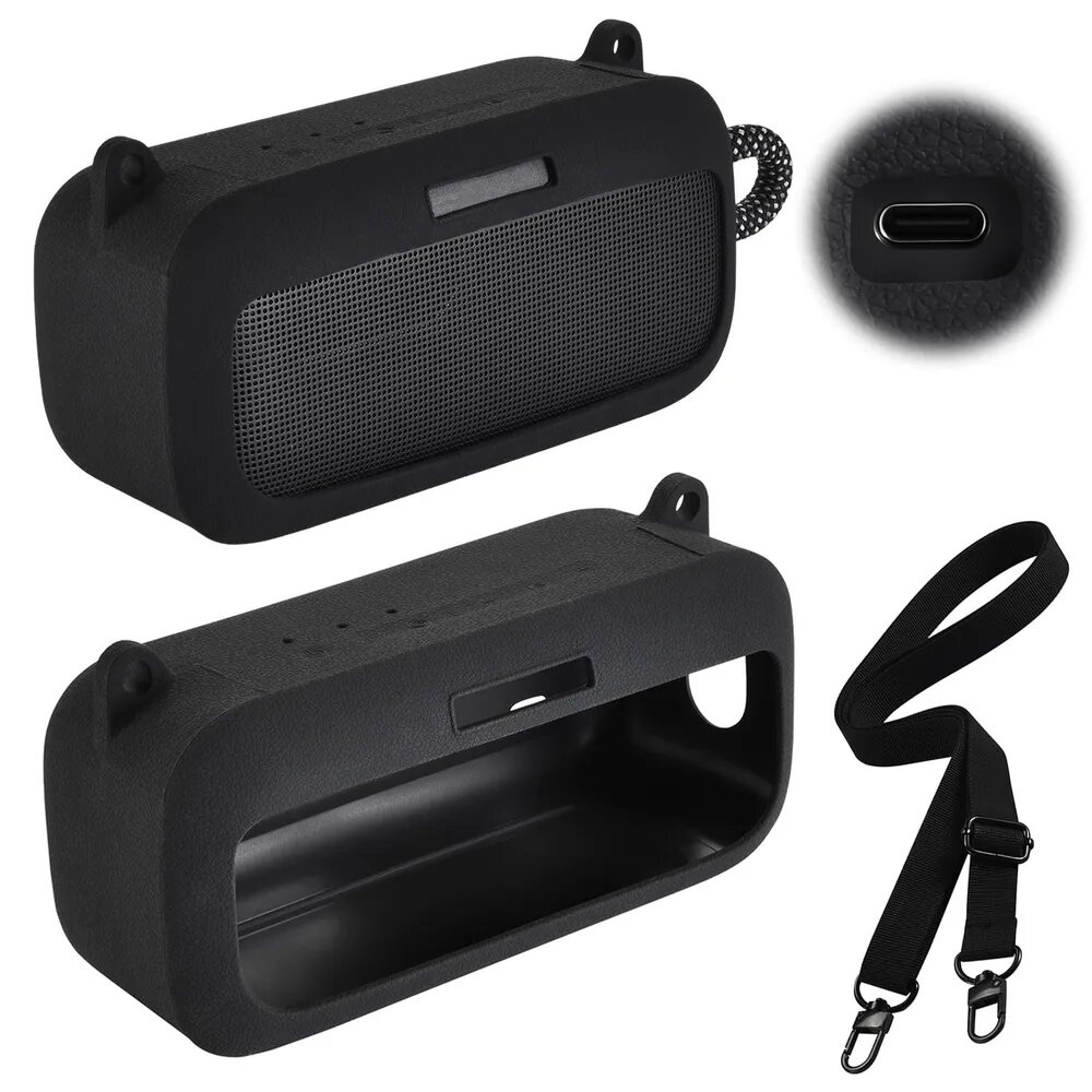 Силиконовый противоударный чехол для колонки Bose SoundLink Plus черный для Bose SoundLink Plus