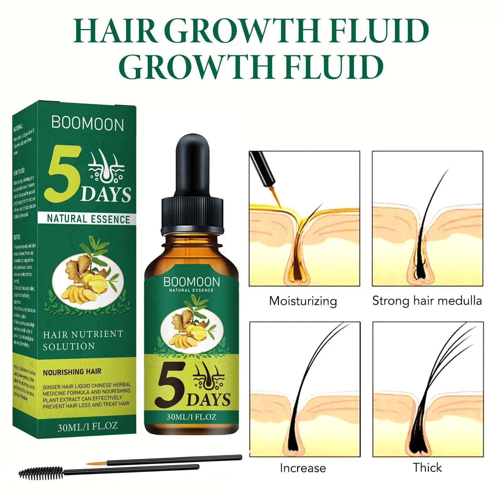 Жидкость для роста волос с имбирем 30 мл