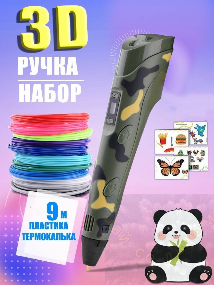 Новая 3D-ручка для 3D-печати для детей с 9-метровой нитью PLA 1,75 мм для самостоятельного рисования на день рождения, темно-зеленый(темно-зеленый)