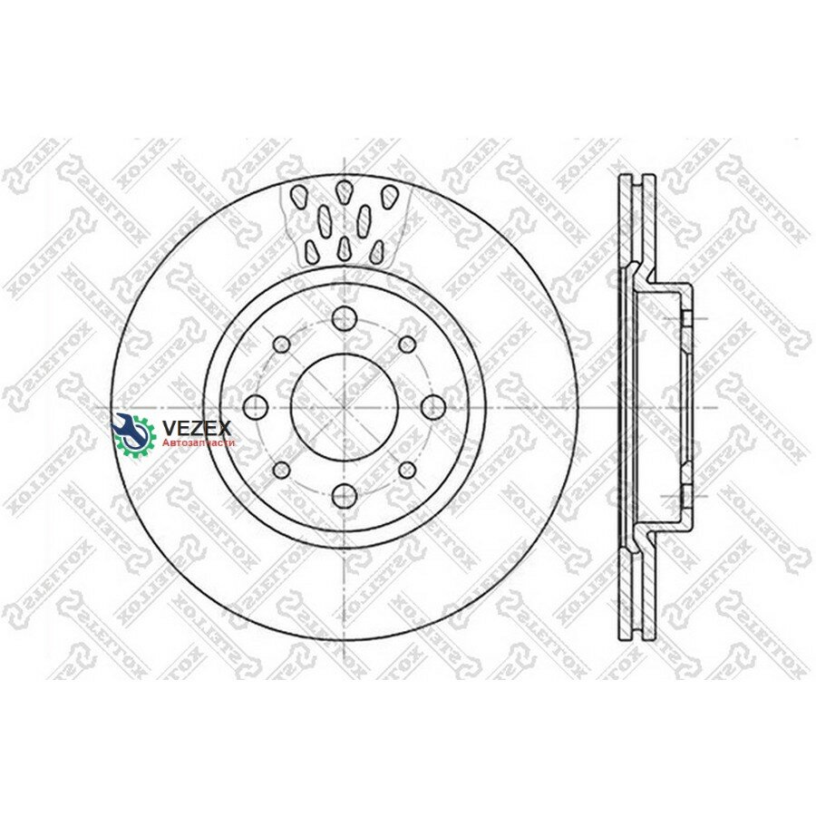 STELLOX 60209921VSX диск тормозной передний!\Alfa Romeo 145-155, Fiat Brava 1.6-2.0 92>
