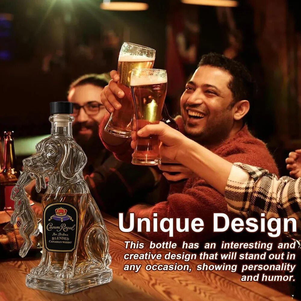 Декантер Crown Royal в форме собаки с зайцем 0.32 л для виски — фото 1