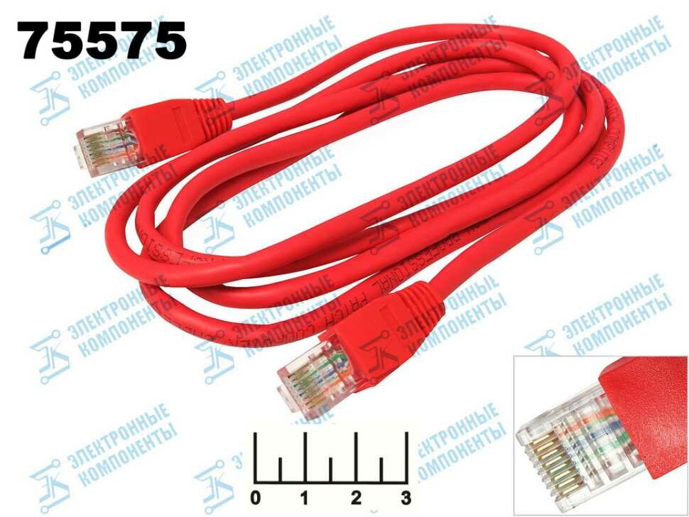 Шнур 8P8C-8P8C (RJ-45) 1.5м Dayton (4-0053) (патч-корд) (UTP) красный