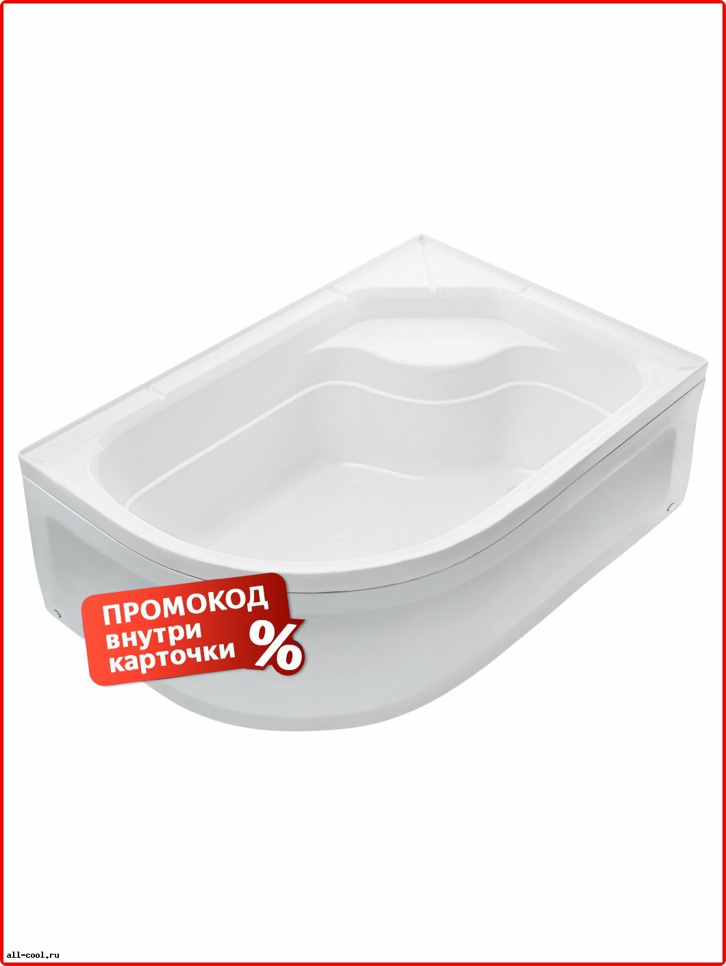 Душевой поддон WEMOR Davide 120x80 высокий, акрил, асимметричный, правый, белый