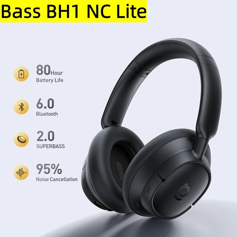 Беспроводные наушники Baseus Bowie H1s с шумоподавлением BH1 NC Lite Black