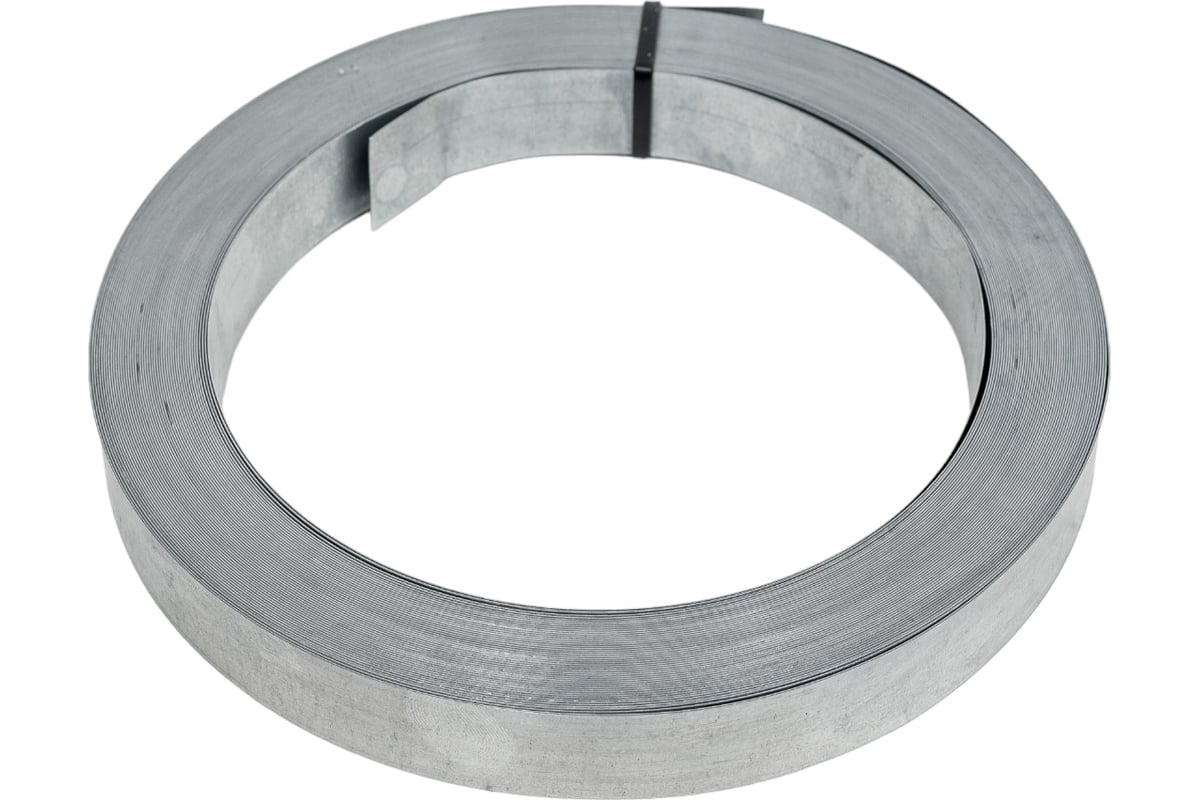 Лента полоса монтажная оцинкованная прямая, упаковочная Rexant 20х0,55 мм, рулон 25 м {07-7122-4}