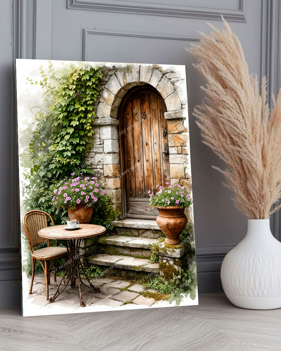 Картина по номерам "Итальянский дворик" 40х50 см, хлопковый холст на подрамнике, акрил, 000 Art Hobby Home