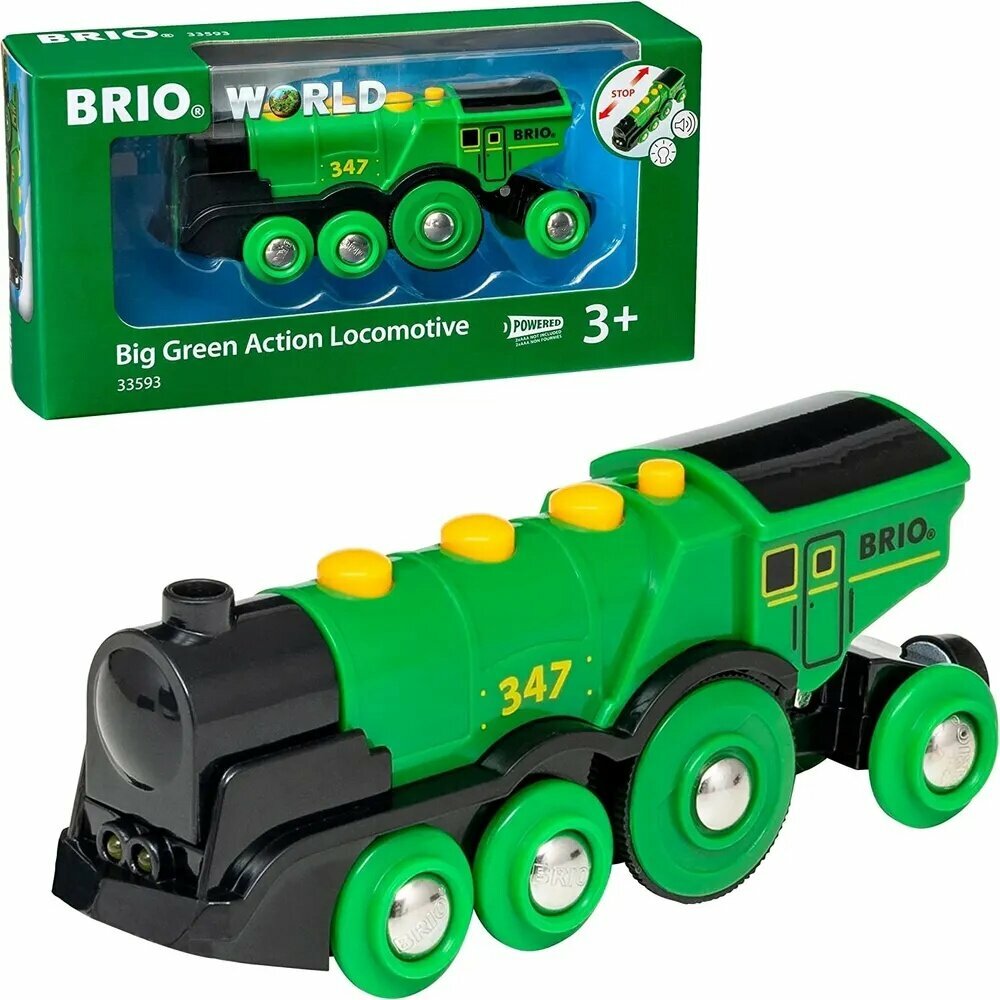 BRIO 33593 Деревянная ж/д Локомотив зеленый