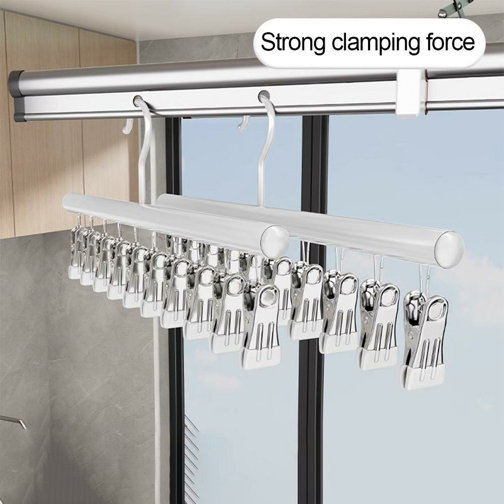 Вешалка 10 прищепок для носков брюк кофт розовый