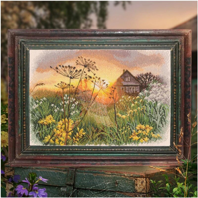 Набор для вышивания крестом «Закатное сияние», 14CT unprint canvas