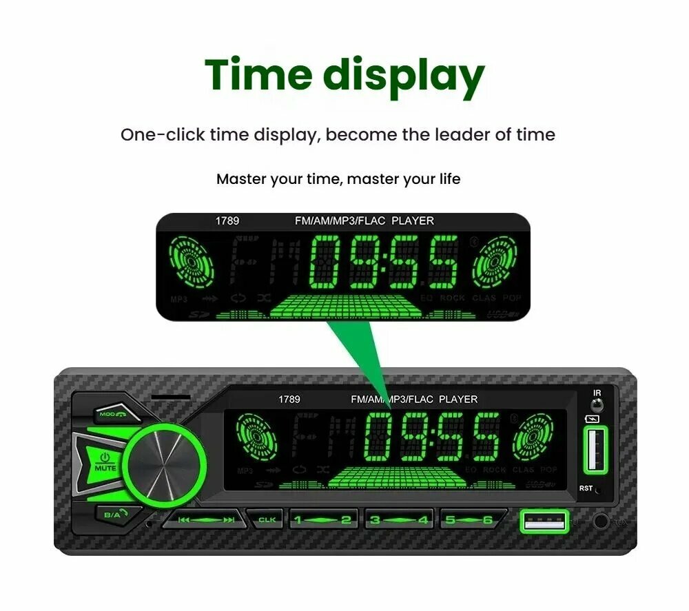 Автомагнитола, диагональ: 4.0", 1 DIN, 0ГБ/0ГБ