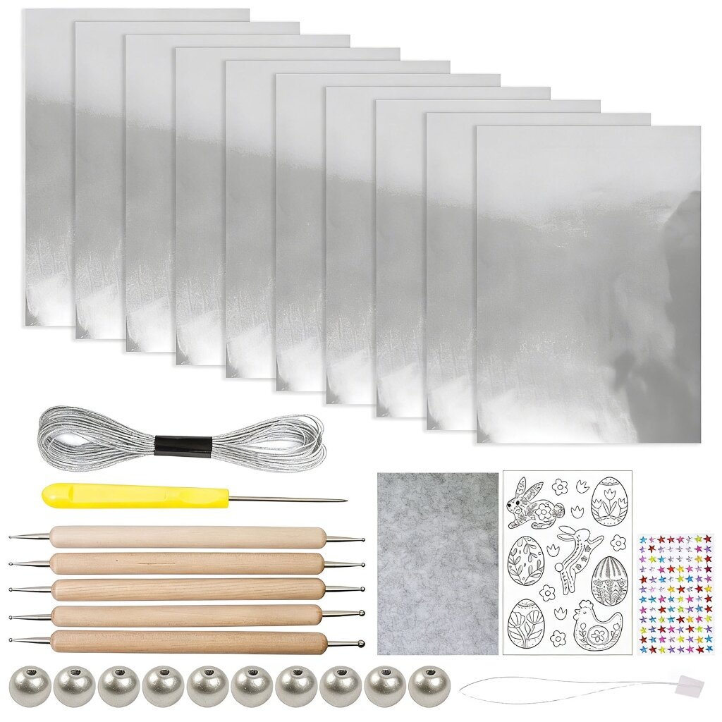 Художественная бумага с тиснением diy Пасхальное украшение подвеска комбинированная упаковка из бумаги из оловянной фольги-серебристый