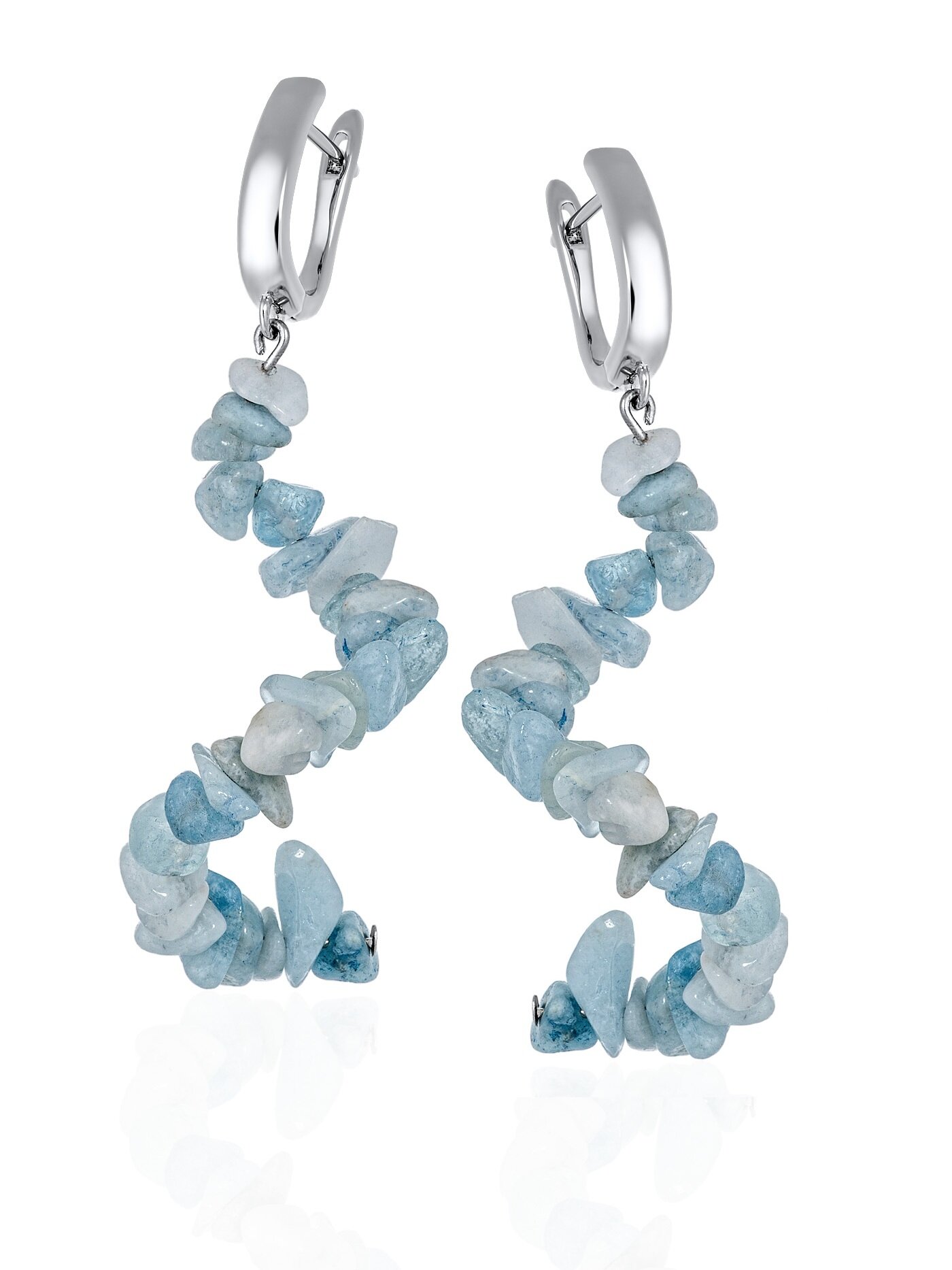 Серьги, аквамарин