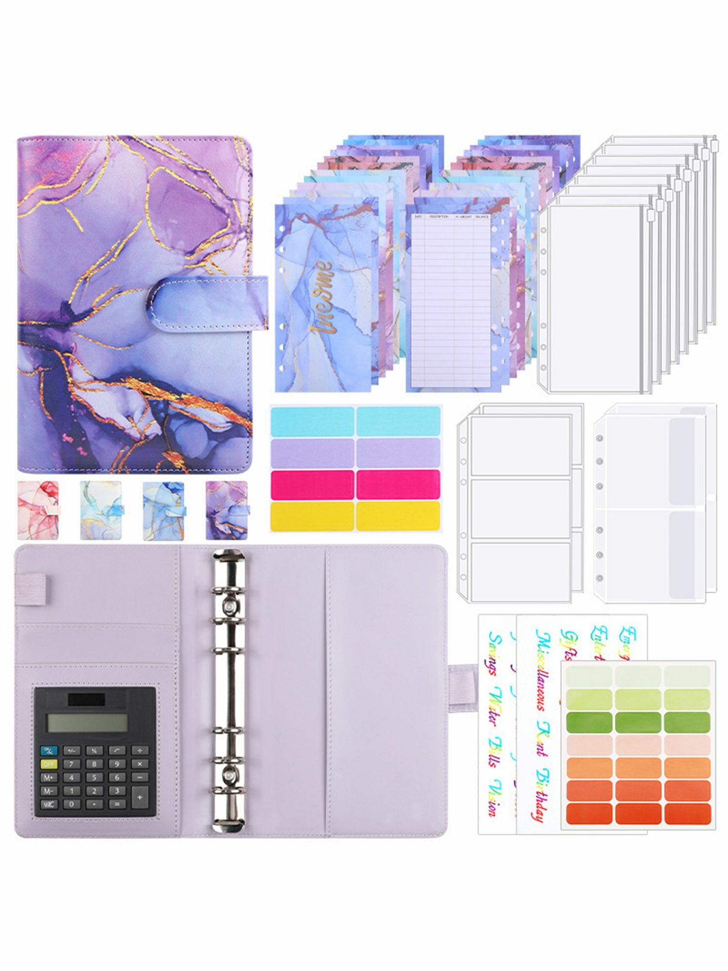 Кожаный блокнот формата А6 с отрывными листами и калькулятором