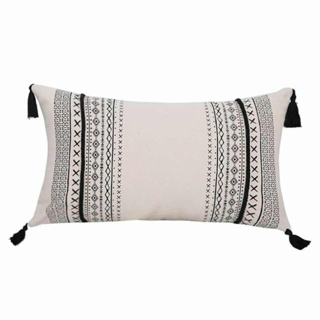 Марокко Жаккардовая подушка для чехла с кисточками Boho Геометрическая полосатая подушка Cov