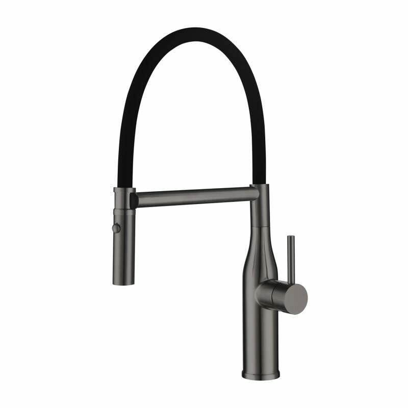 Смеситель для кухни с гибким изливом , GAPPO оружейная сталь, G4098-29
