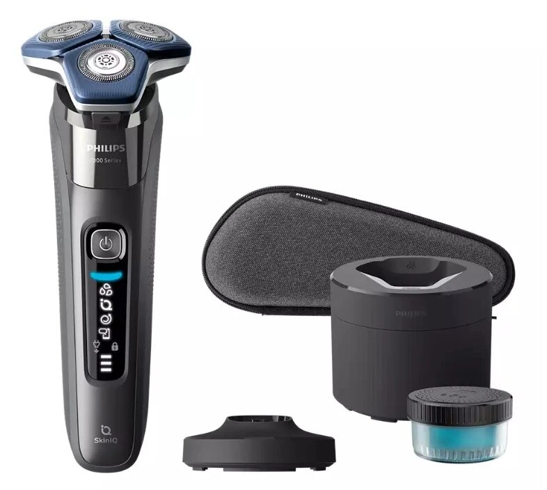 Электробритва Philips Series 7000 S7887/55, черный/синий, роторная, 60 мин автономной работы, сухое/влажное бритье