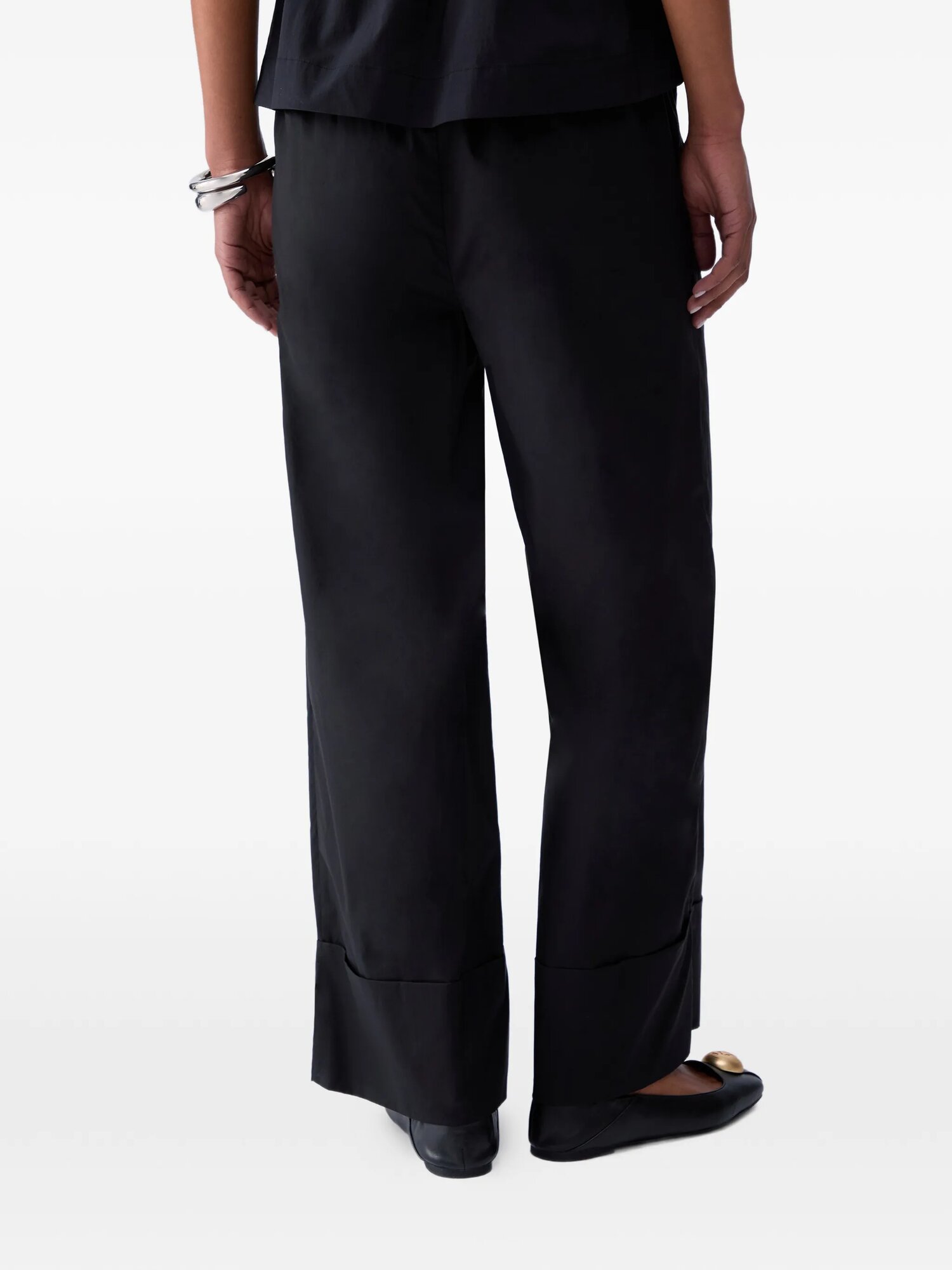 Брюки клеш LIU JO Flared pleated trousers, размер 38, black/black — фото 1