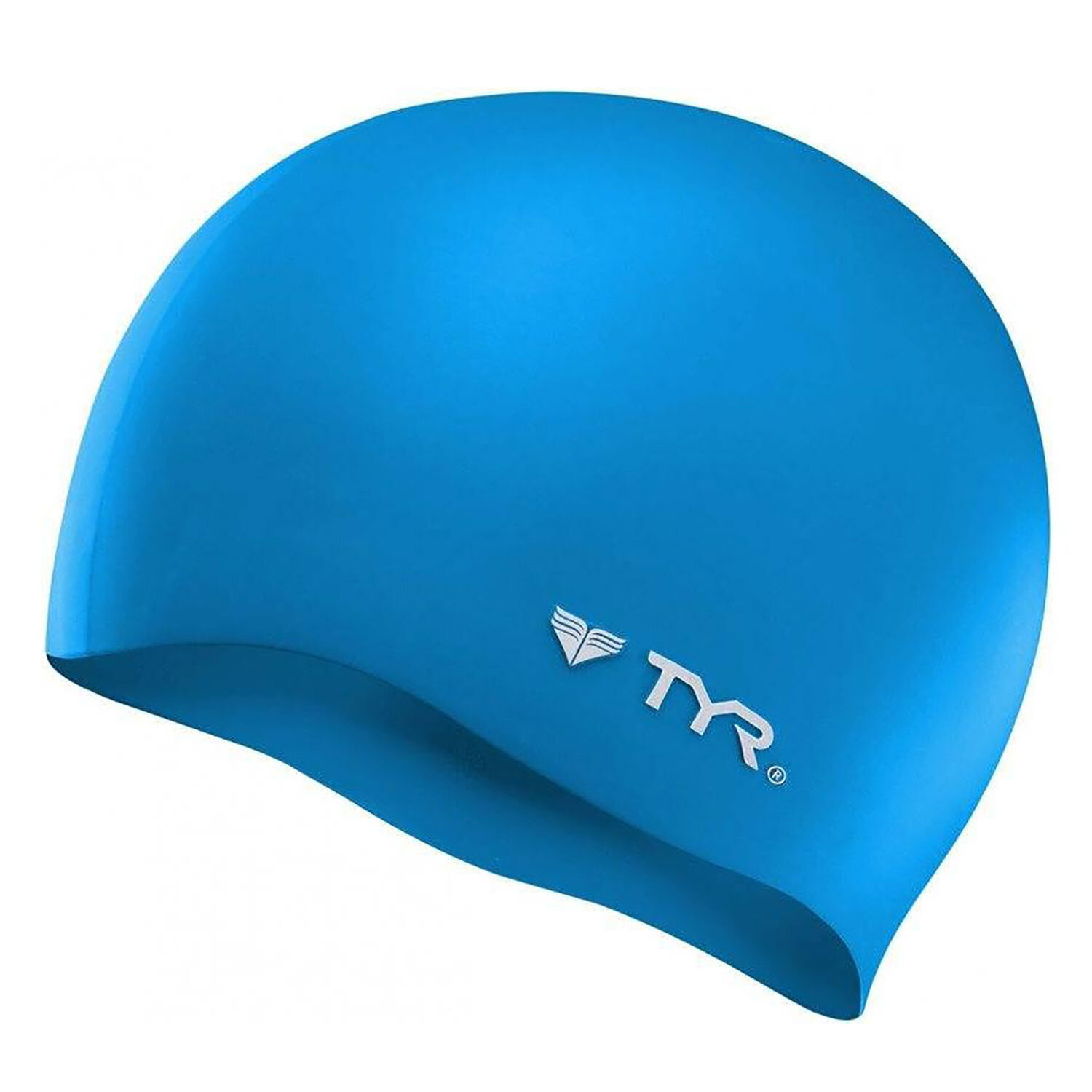 Шапочка для плавания TYR Wrinkle-Free Silicone Cap Голубой