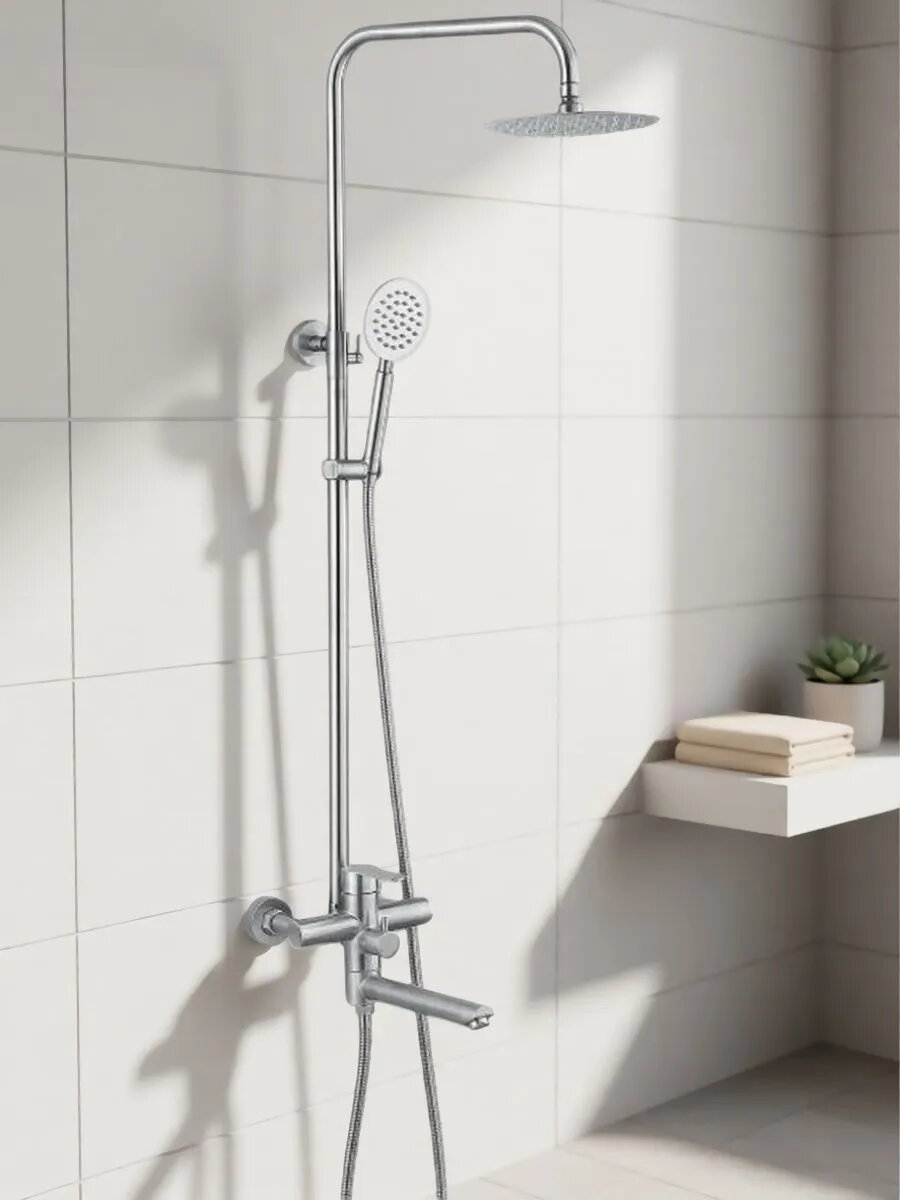 Душевая система для ванны и душа из нержавеющей стали Vieir V313562 цвет сатин