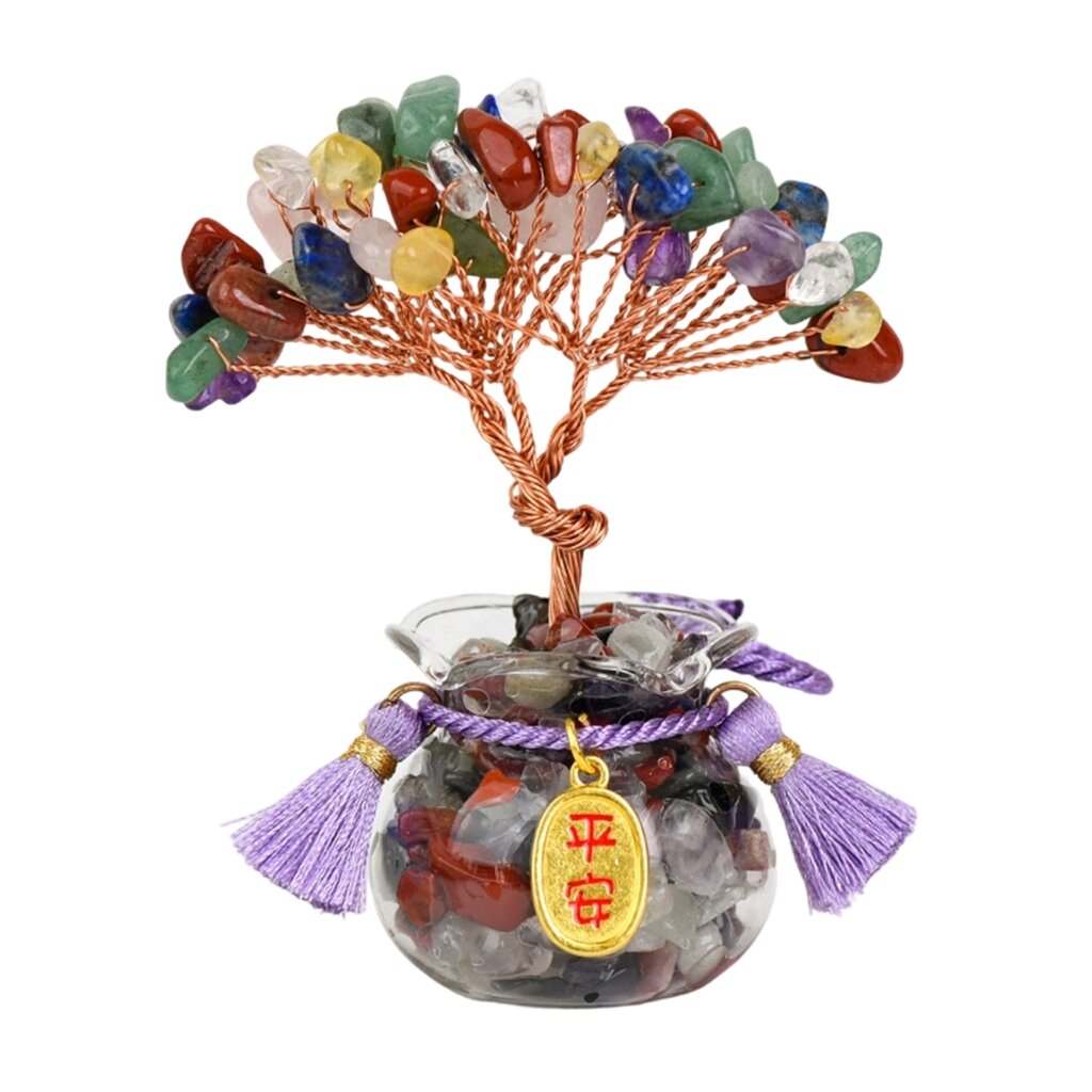 Хрустальное дерево с украшениями из кварца Бонсай Хрустальное денежное дерево Бонсай в стиле Фэн-шуй Украшения для домашнего уюта и подарки для дома