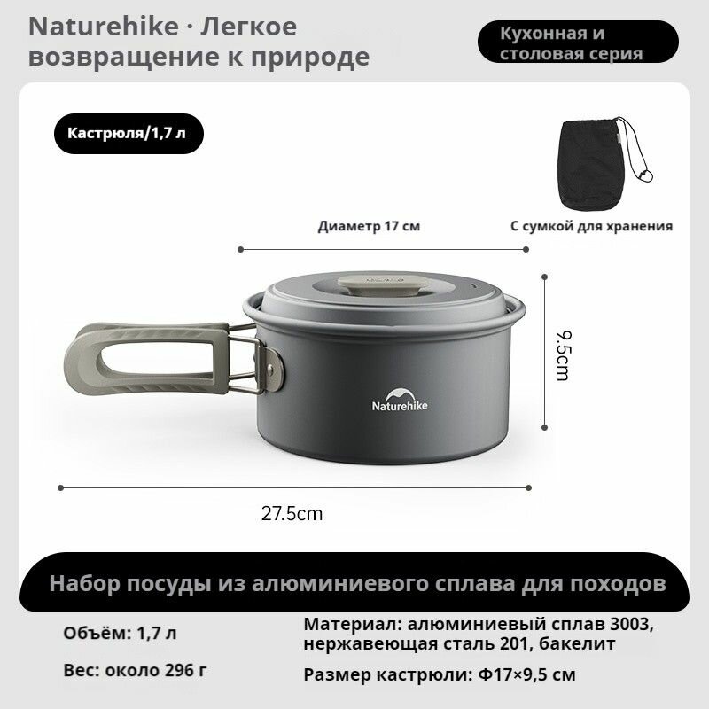 Naturehike Набор туристической посуды для похода, пикника и костра CNK2450CF010