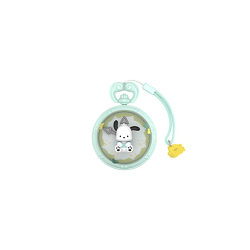 POP MART Sanrio Family's Beautiful Moments Collection Pocket Watch Mystery Box, Confirmed-Pochacco, Time for A Walk (Open)