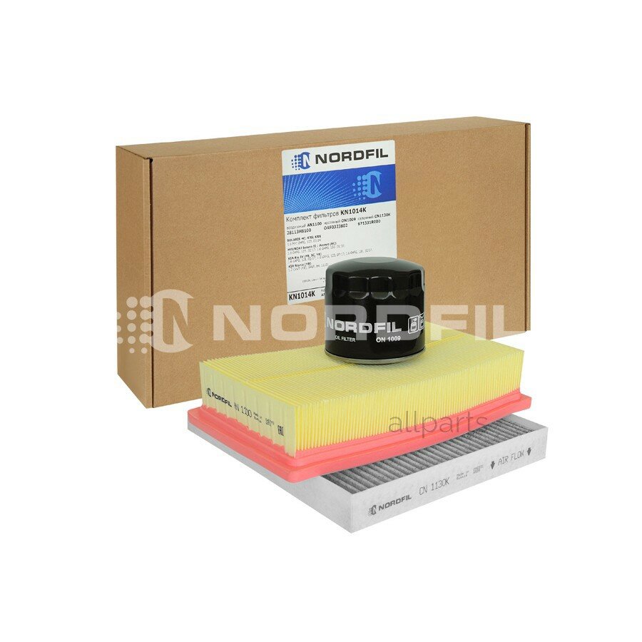 NORDFIL KN1014K Комплект фильтров (воздушный + масляный + салона угольный) HYUNDAI Solaris II / Accent (HC) KIA Rio