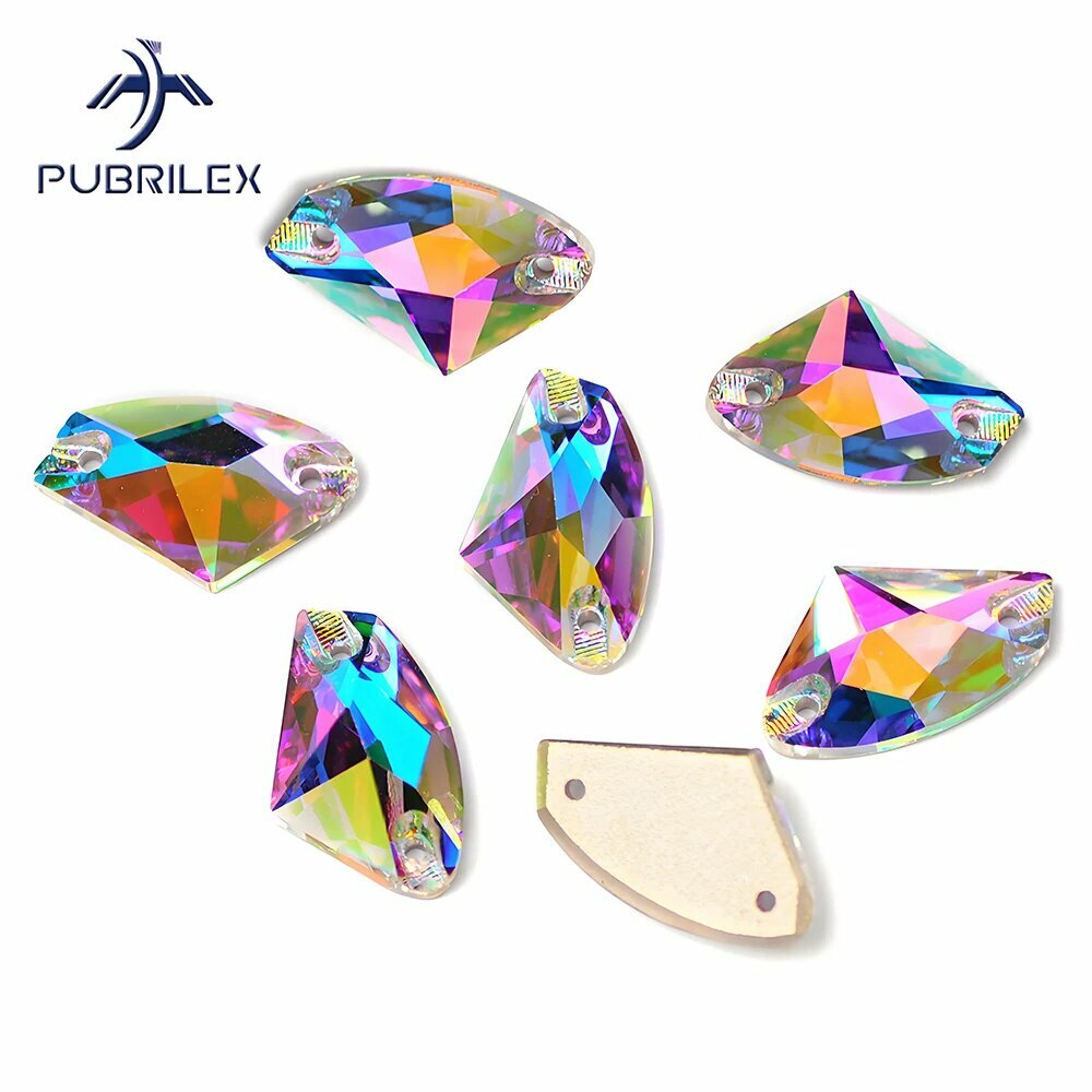 Стразы плоские галактические Crystal AB 9x14mm 96шт
