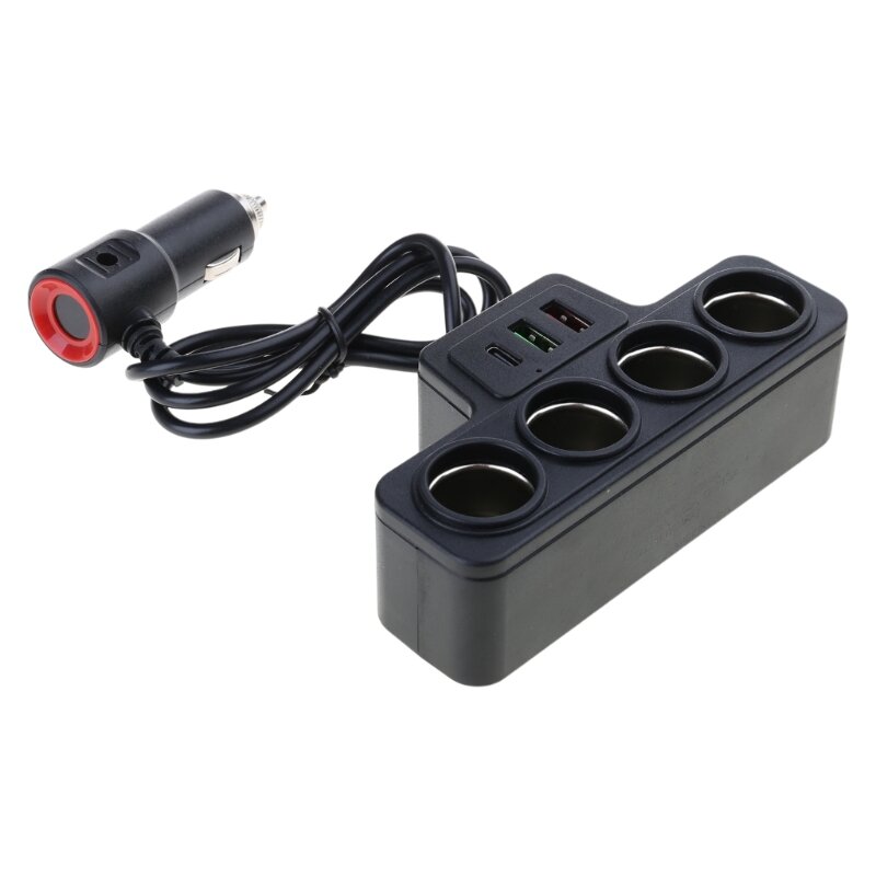 Автомобильный умный прикуриватель "Один на четверых" с интерфейсом быстрой зарядки