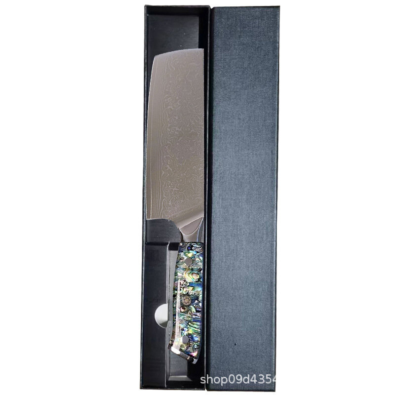 Набор ножей из дамасской стали для домашнего использования, поварской нож, кухонные ножи, не требующие заточки, рукоятка с узором в виде ракушек, острый маленький кухонный нож для экспорта.