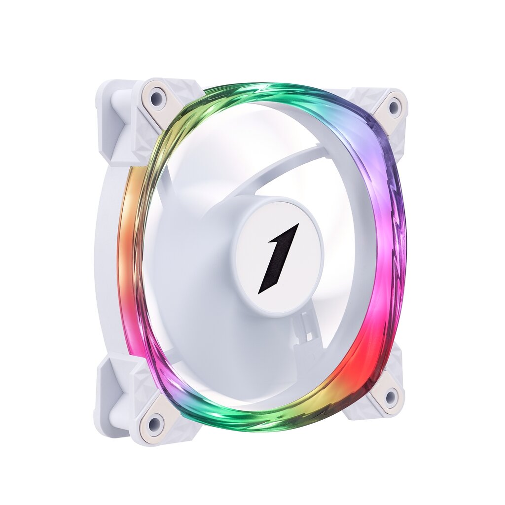 Вентилятор для корпуса 1STPLAYER FS7 White / 120mm ARGB 3pin 5V PWM 4pin 12V 600-800rpm 47.65cfm 32.2dBA / FS7-WH / BULK
