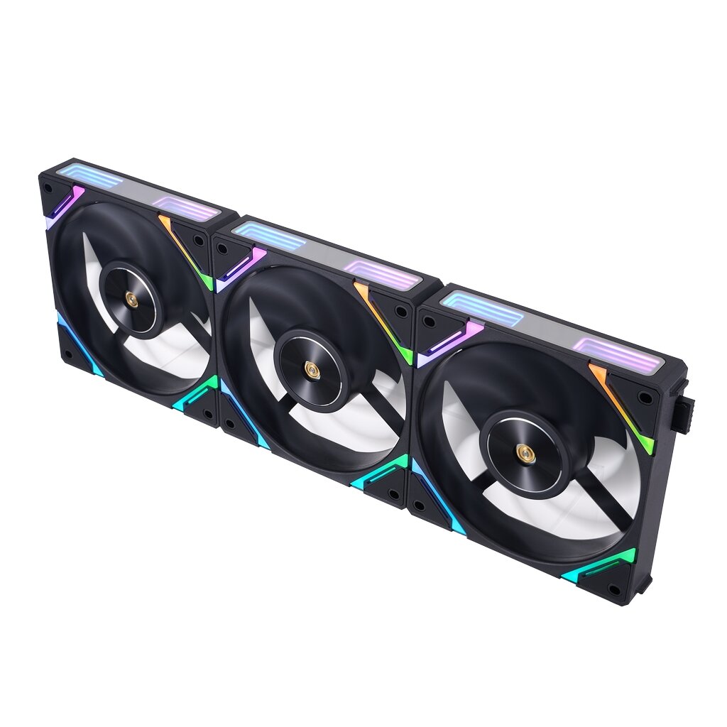 Комплект вентиляторов (3 шт.) 1STPLAYER XF7 Black / 120mm ARGB 3pin 5V PWM 4pin 12V 600-2000rpm 56.8cfm 33.12dBA